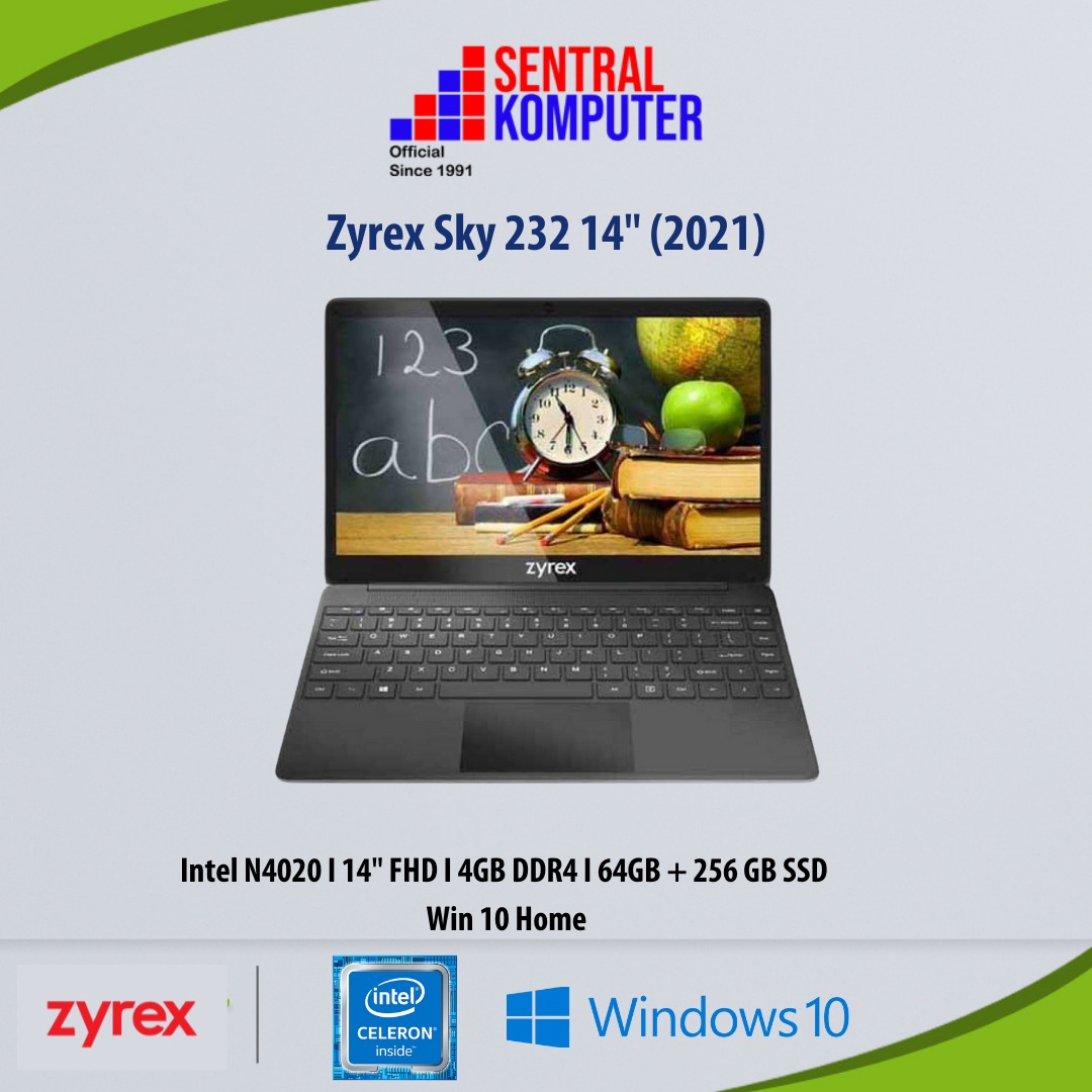 Zyrex Sky 232 14 Intel N4020-4GB-64GB - 256GB SSD-Win 10 Home | Lazada Indonesia