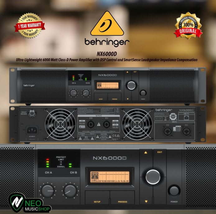 Behringer NX6000D 6000 Watt Class-D Power Amplifier with DSP Control ...