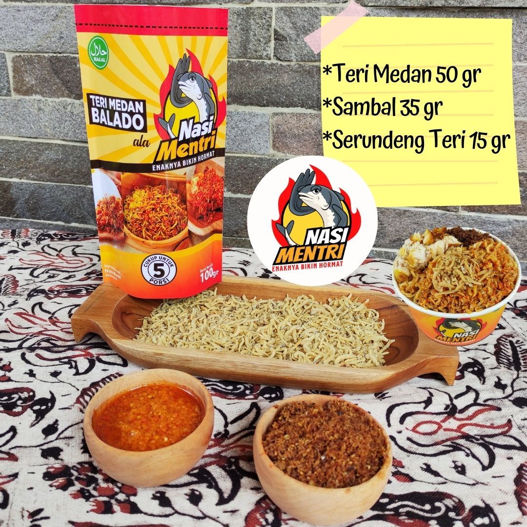Teri Balado Nasi Mentri kemasan 100g - Ikan Teri Medan / Sambal Teri ...