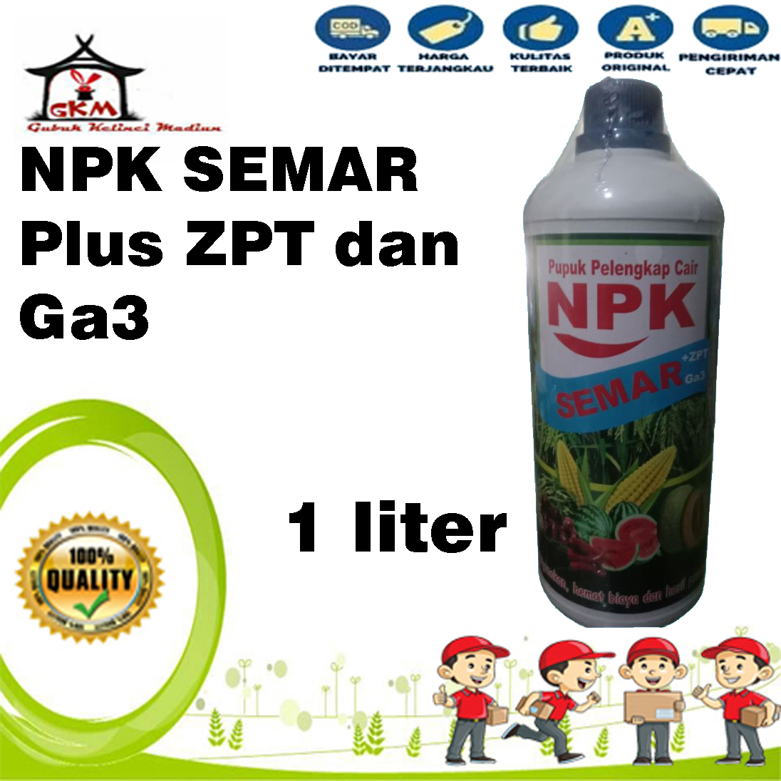 pupuk Pelengkap cair NPK Semar plus Zpt dan Ga3 1 liter | Lazada Indonesia