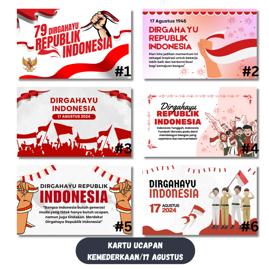 Kartu Ucapan Acara Kemerdekaan 17 Agustus Agustusan | Kupon Souvenir ...