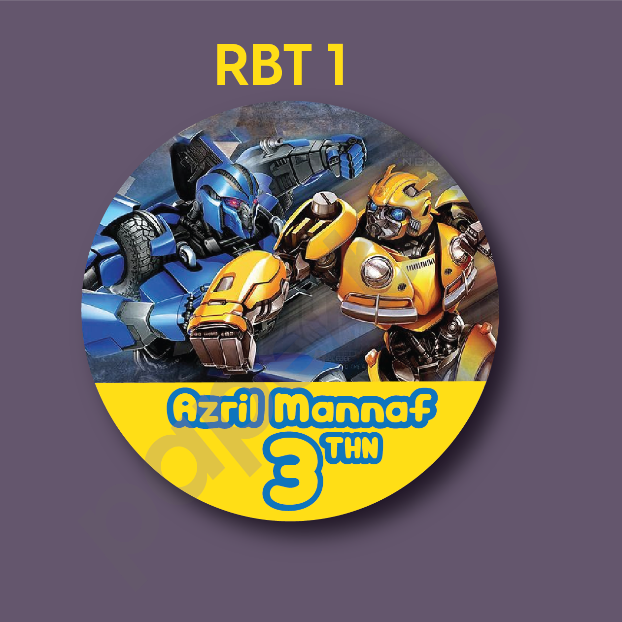 label stiker TRANSFORMER DUO Ulang Tahun Anak - sticker birthday party ...