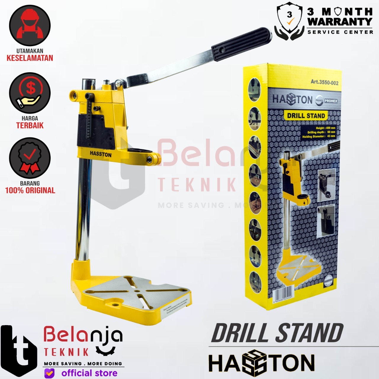 Hasston Prohex Drill Stand Dudukan Stand Bor Tangan Tatakan Pegangan ...