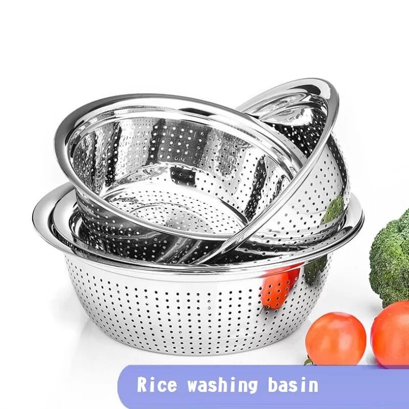 BMW Kitchen Ware - Baskom Lubang Stainless Steel Tebal Baskom Cuci ...