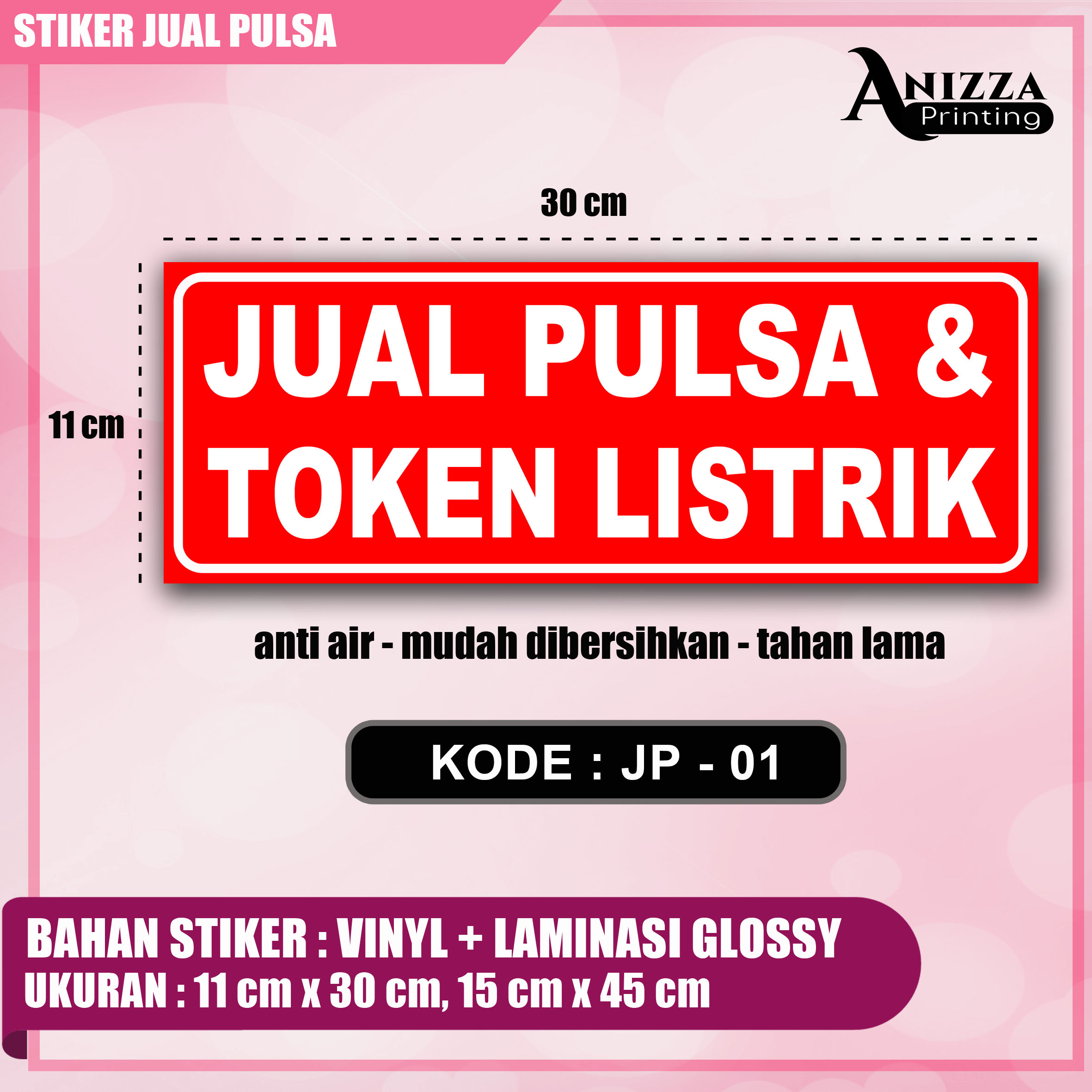 STIKER JUAL PULSA & TOKEN LISTRIK ( LAMINASI GLOSSY ) | Lazada Indonesia