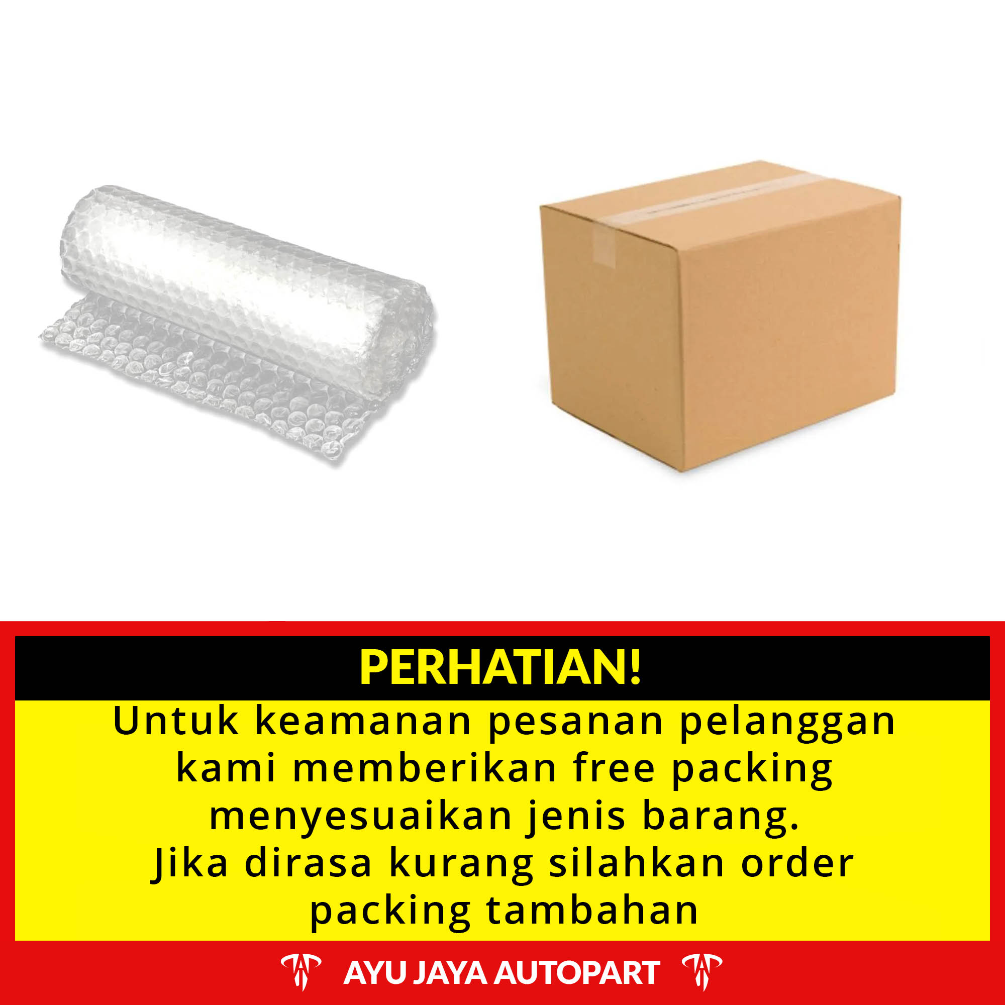 Packing kemasan produk bubble wrap atau kardus menyesuaikan barang ...