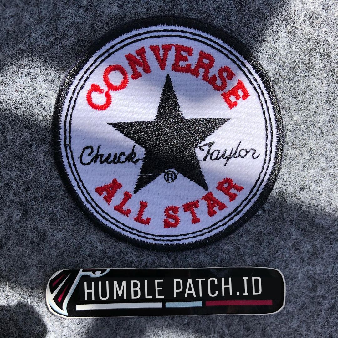 PATCH ON ! EMBLEM BORDIR CONVERSE LOGO OUTLINE BLACK | Lazada Indonesia