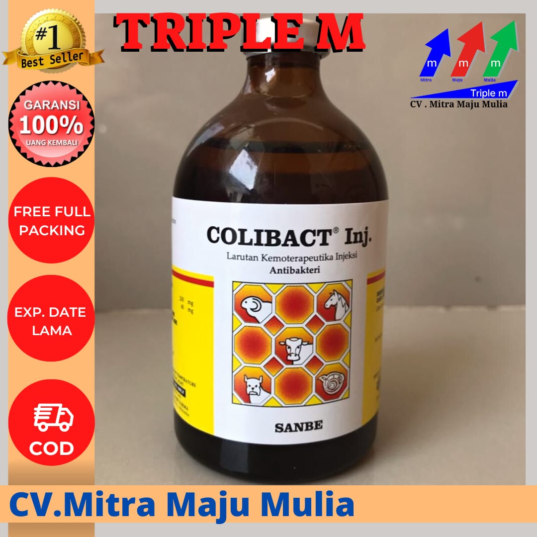 Colibact injeksi 100 ml MMM - Obat Antibiotik Hewan Diare Sanbe ...