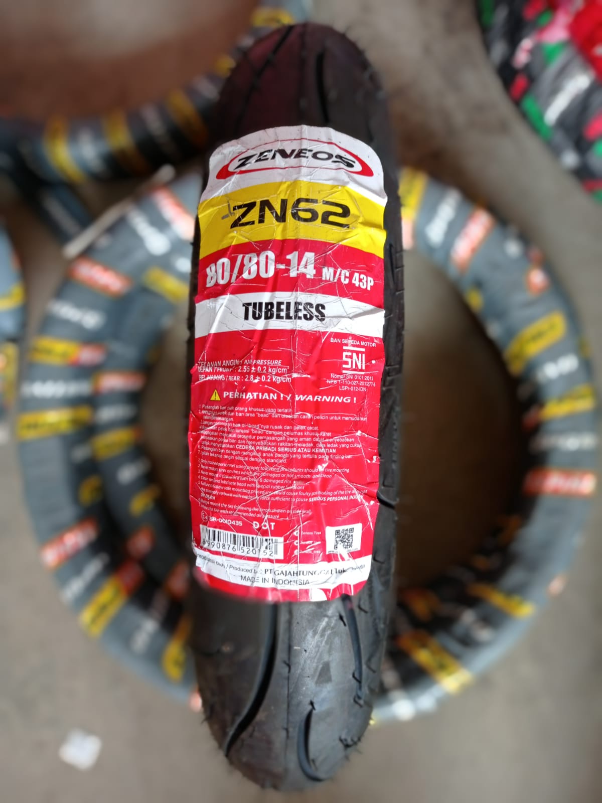 ZENEOS Ban Motor Matic R14 Uk 80/80-14 Tubeless Beat/Vario/Scoopy r14 ...