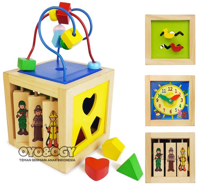Mainan Kayu Edukasi Kotak Alur Wire Game Geometri Bangun Bentuk Profesi ...