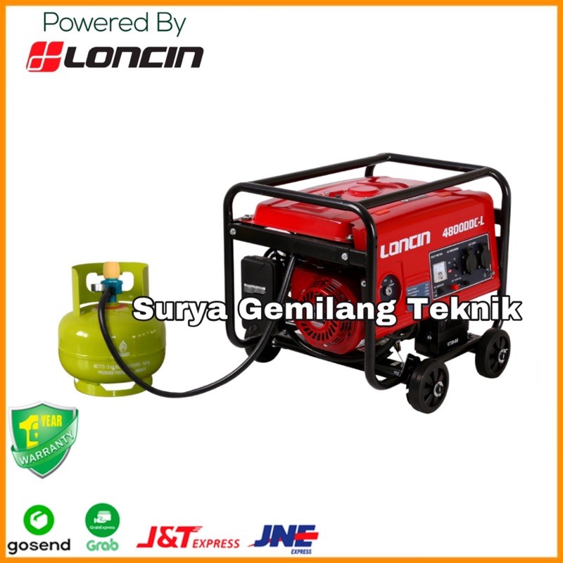 GENSET / GENERATOR SET GAS LPG LONCIN LC4800DDC-L (2500 WATT) | Lazada ...