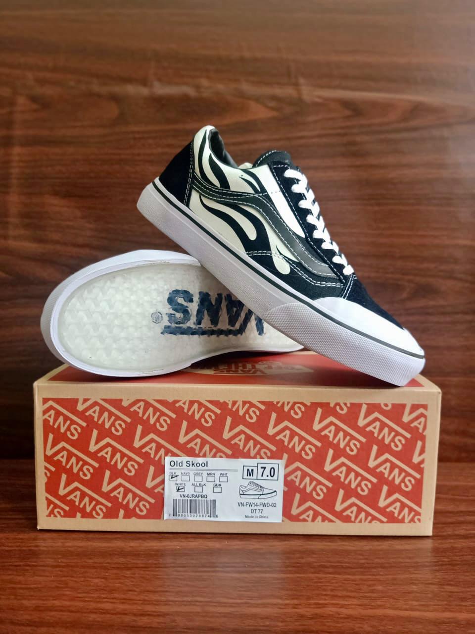 SOL TRANSPARANT Vans Oldskool Flame Fire Half Moon & Vans Checkerboard ...