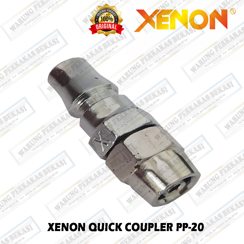 XENON Quick Coupler PP-20 Nepple Sambungan Selang Angin PU 5x8mm Kompresor Cowo PP20 | Lazada ...