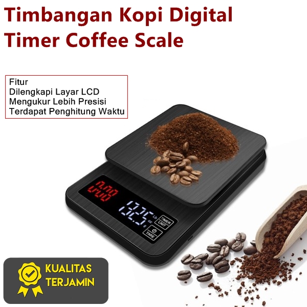 Promo Timbangan Kopi Digital 3kg Timer Drip Coffee Scale Akurasi 0.1gr ...