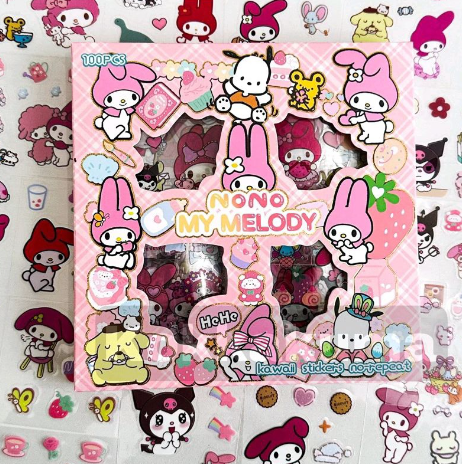 Sticker Sanrio Aesthetic Viral Sticker Isi 100 Lembar Stiker Sanrio ...