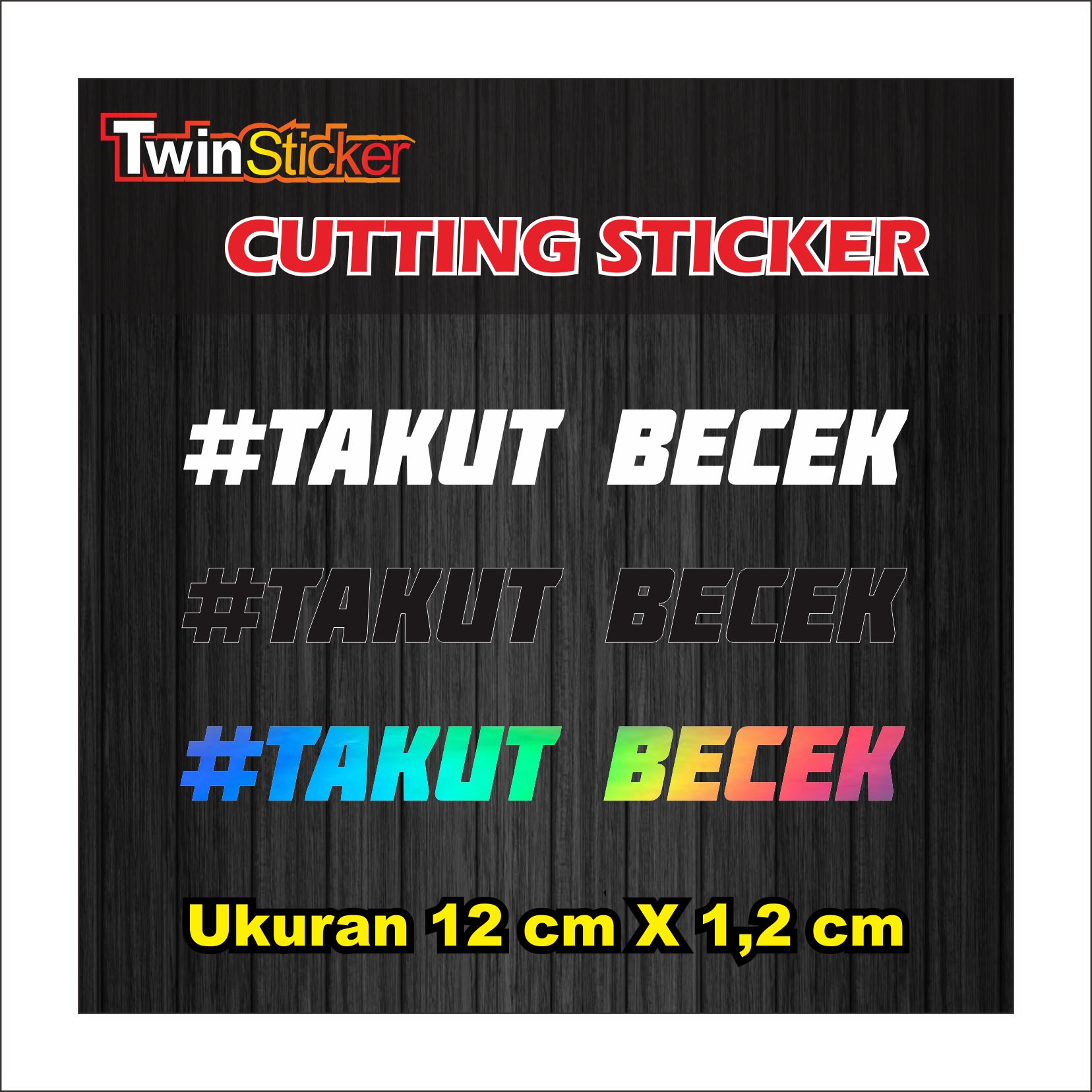 Stiker TAKUT BECEK Cutting Sticker Helm Motor Vario Beat Scoopy Genio ...