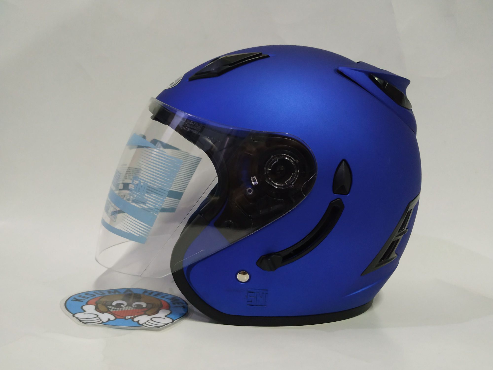 Helm ARL Centro Double Visor Biru Polos SNI. | Lazada Indonesia