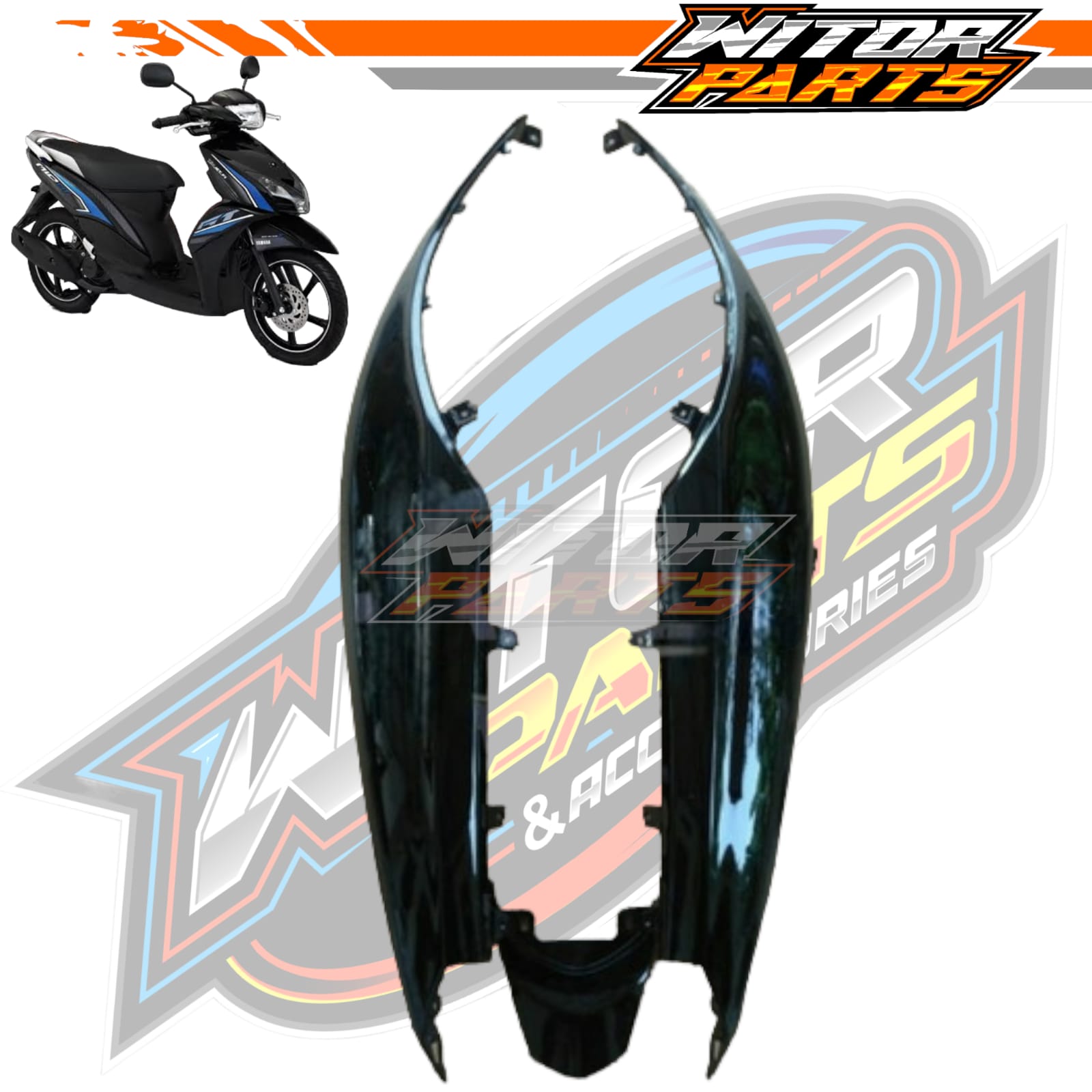 Body Belakang Mio GT Hitam Putih Merah Biru / Cover Body Belakang ...