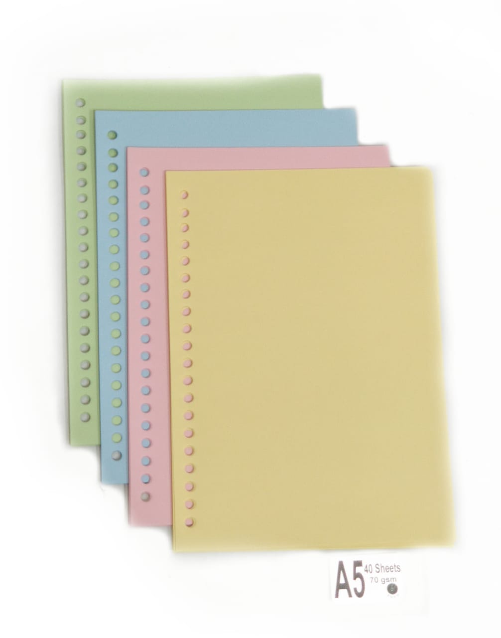 ISI KERTAS BINDER KERTAS LOOSE LEAF A5 POLOS WARNA 20 RING LUBANG ...