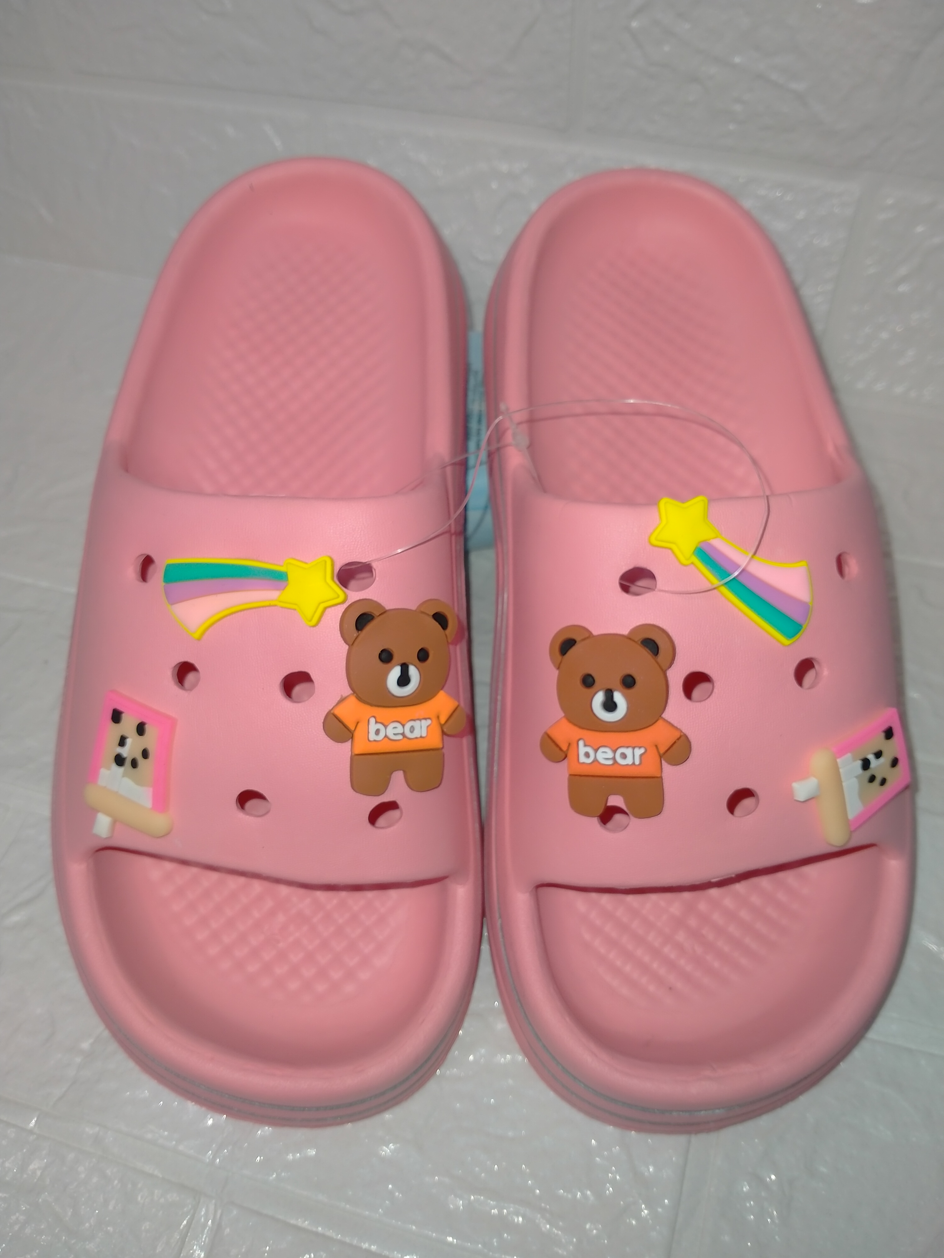 SENDAL JELLY FUJI MOTIF BEAR/MOTIF BT21 IMPORT/SENDAL WEDGES PLATFOM ...