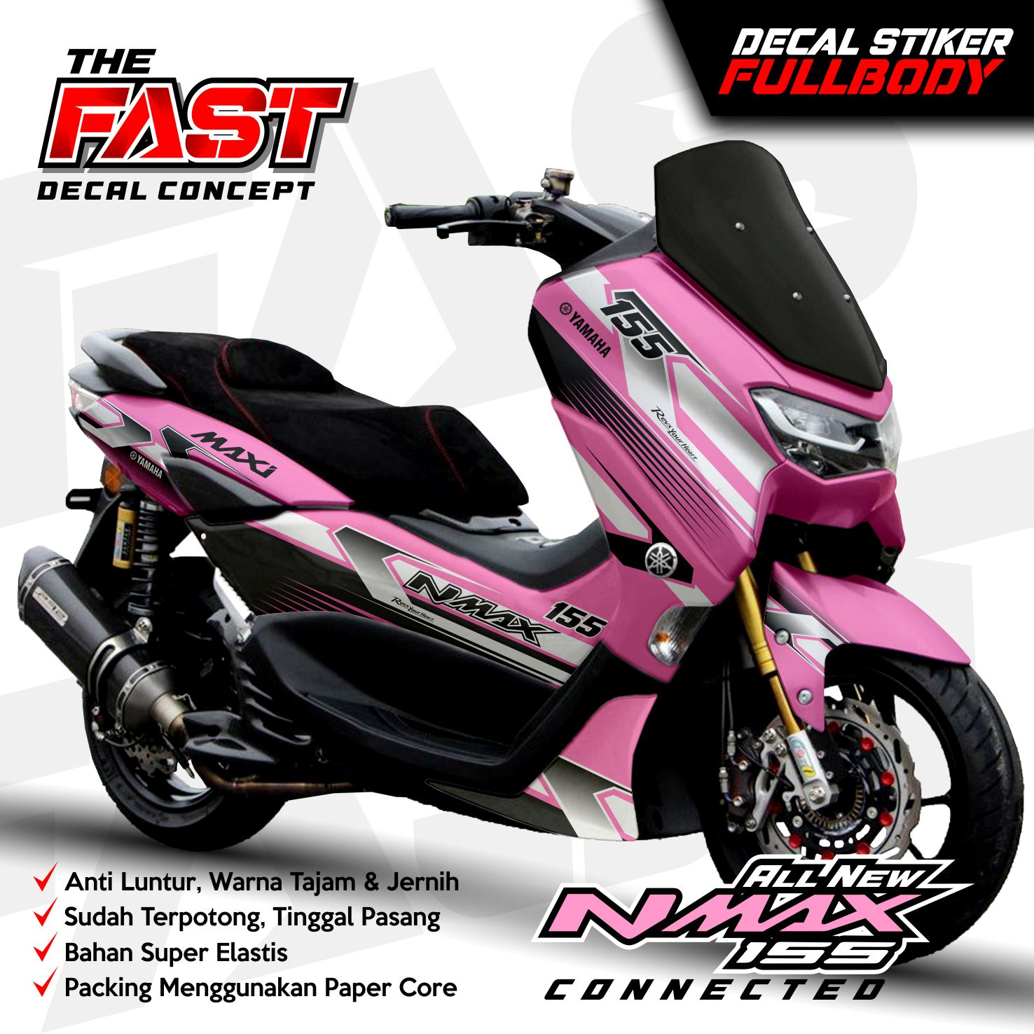 TERBARU Decal Sticker Yamaha Nmax 155 New Fullbody Racing Variasi Decal ...