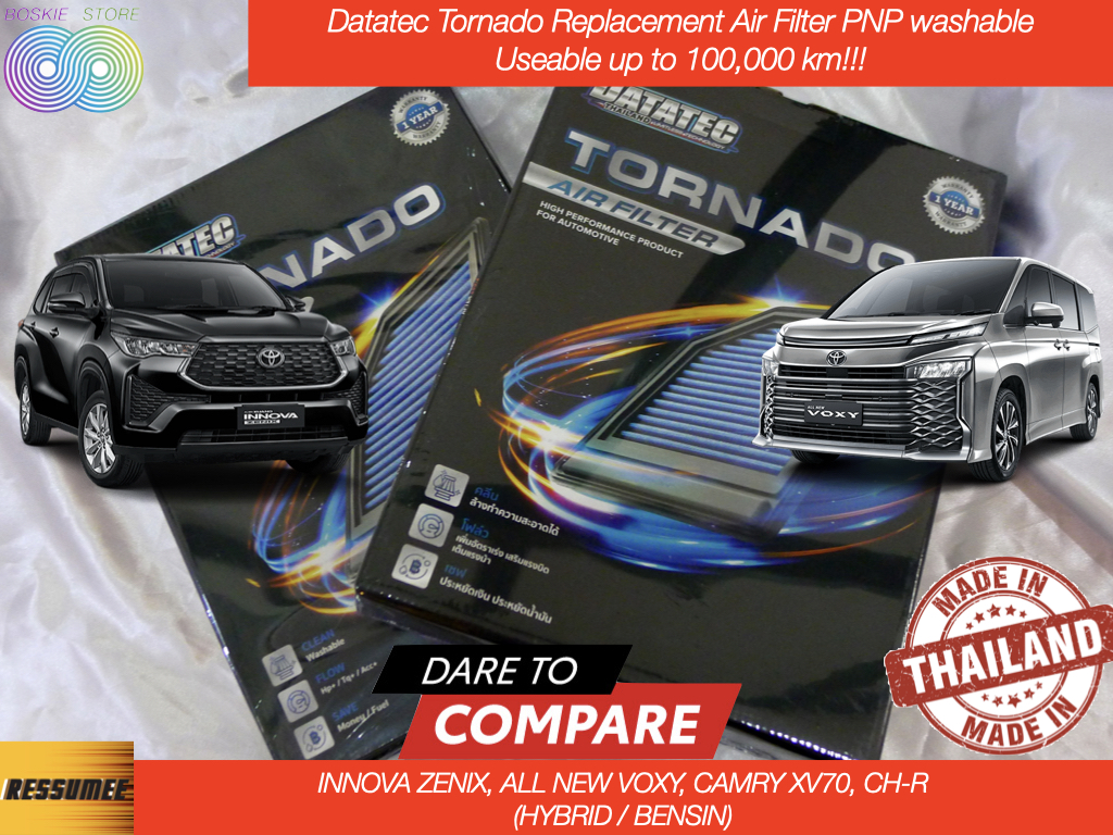 Datatec Air Filter Replacement Innova Zenix All New Voxy CHR Camry ...