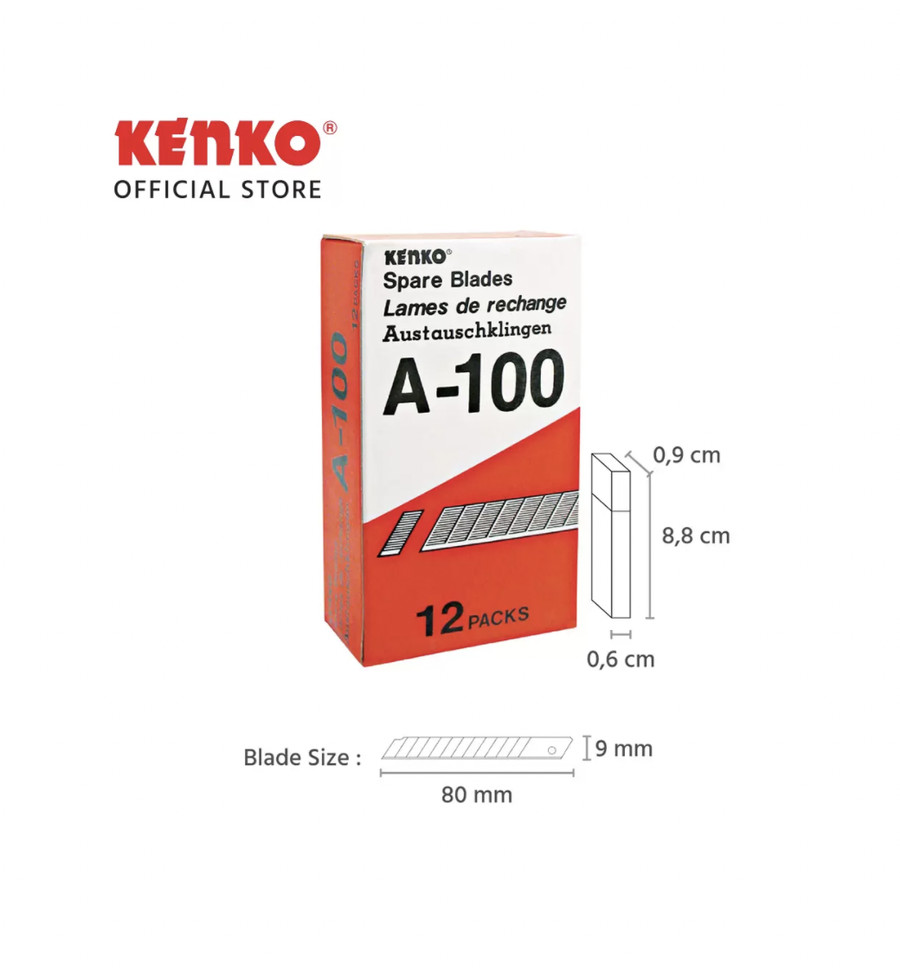 Isi Cutter Kecil KENKO A-100 Refill Cuter Spare Blade A100 | Lazada ...