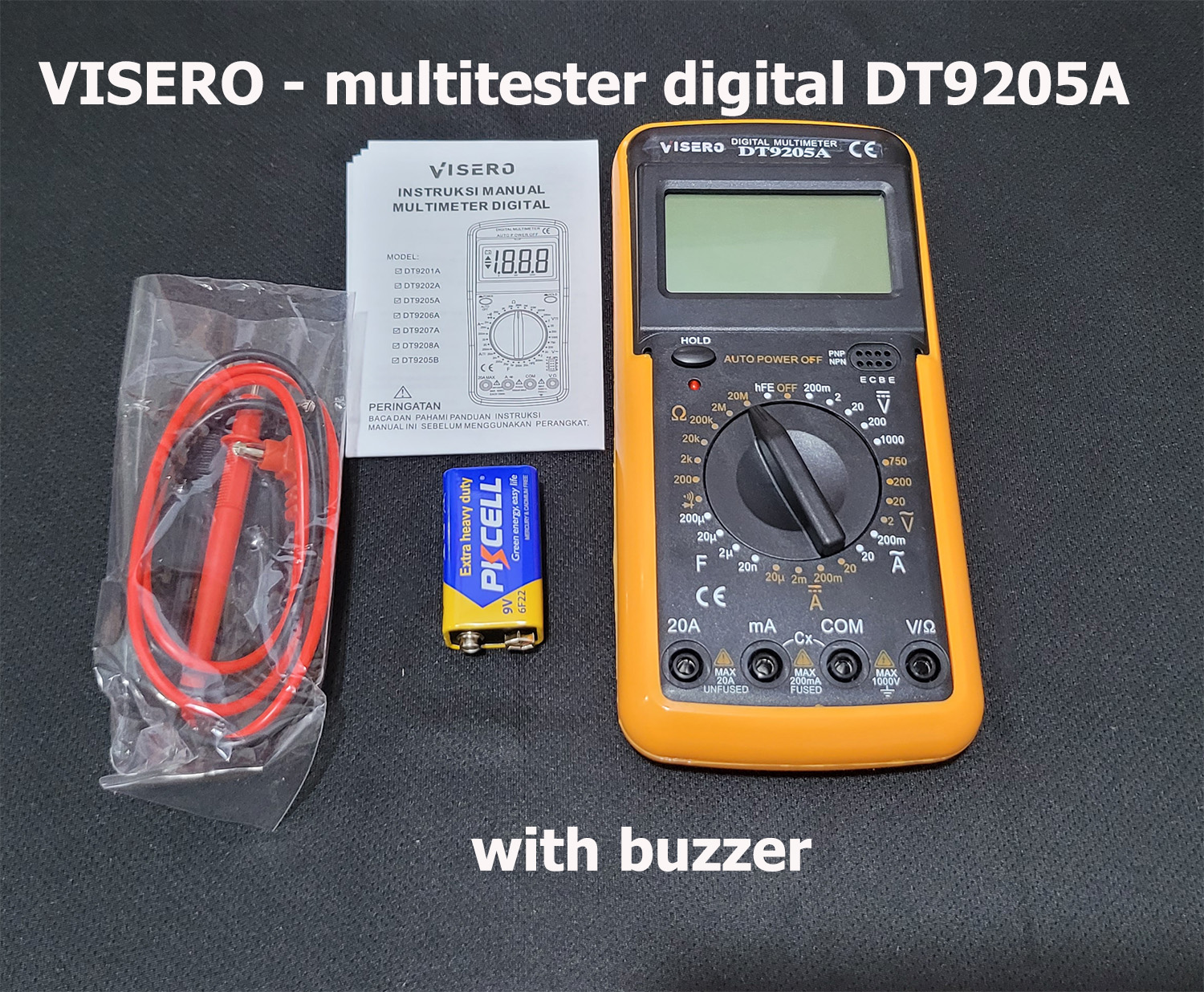 Multitester digital jumbo Visero DT9205A buzzer / Avometer / Multimeter ...