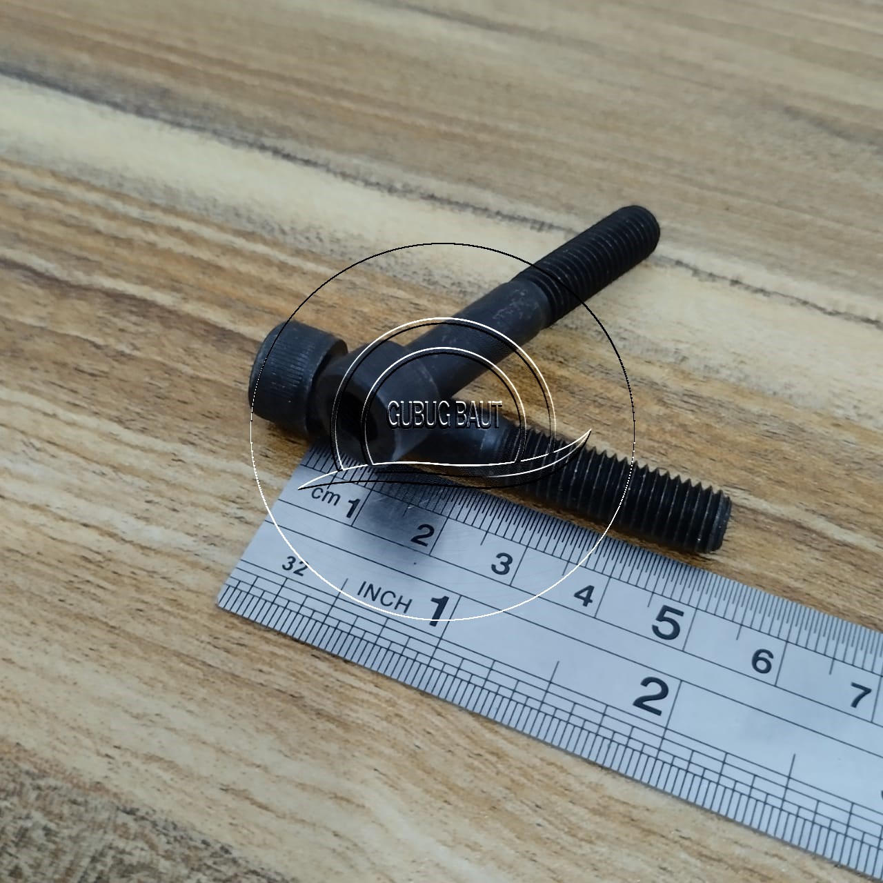 BAUT L M8X50 BAJA PANJANG 5CM 5 CM BAUD L BAJA M8 X 50 HALF DRAT HITAM ...