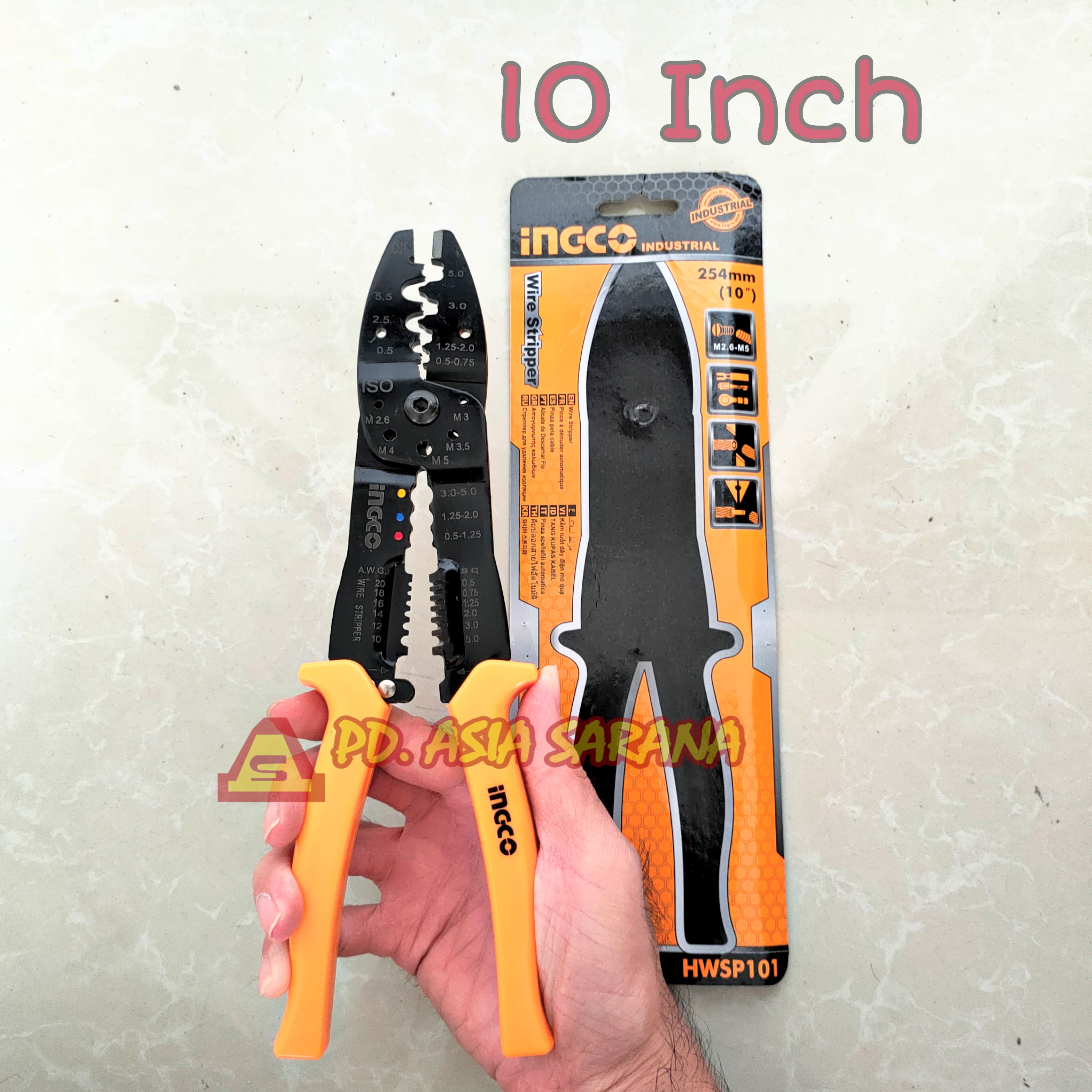 Tang Wire Stripper (10") INGCO HWSP101 Multi Crimping Skun Kupas Kabel ...
