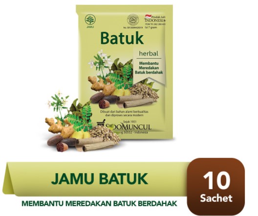 JAMU BATUK Serbuk SIDOMUNCUL (10 Sachet) untuk BATUK KERING DAN ...