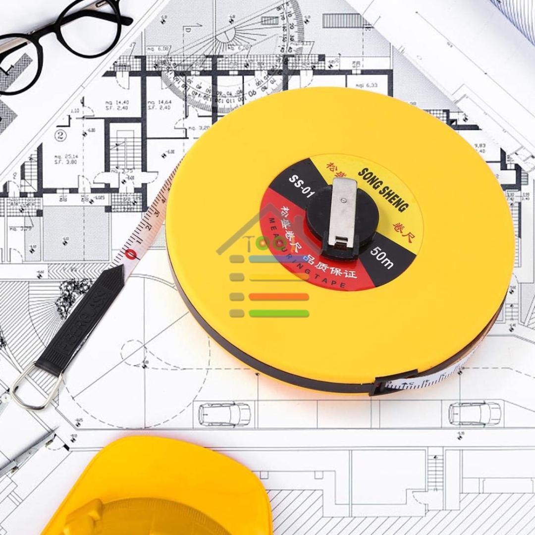 METERAN FIBERGLASS KAIN 50 METER MEASURING TAPE ALAT UKUR JALAN ...