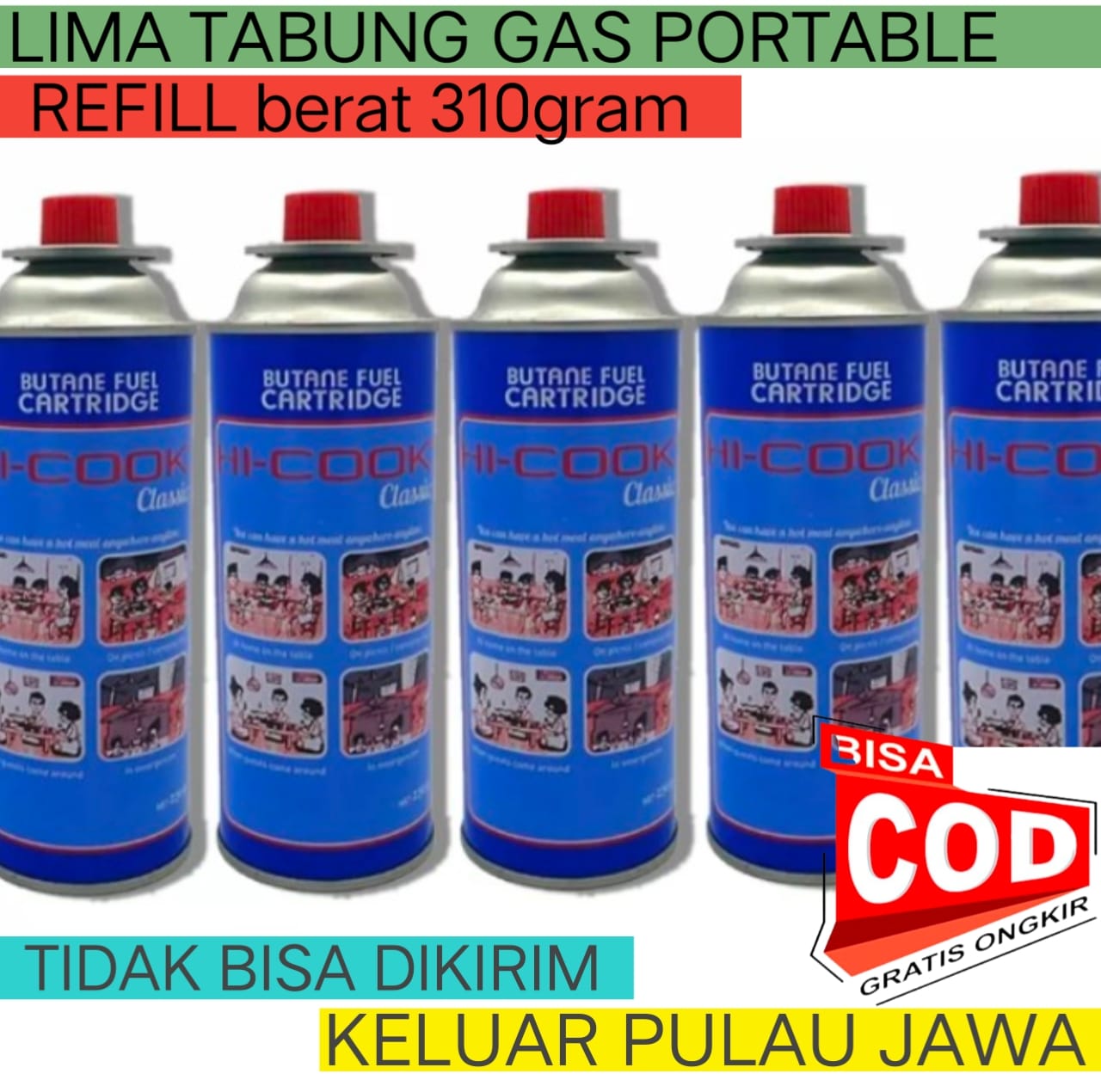 PAKET 5 PCS GAS PORTABLE KALENG REFILL | Lazada Indonesia