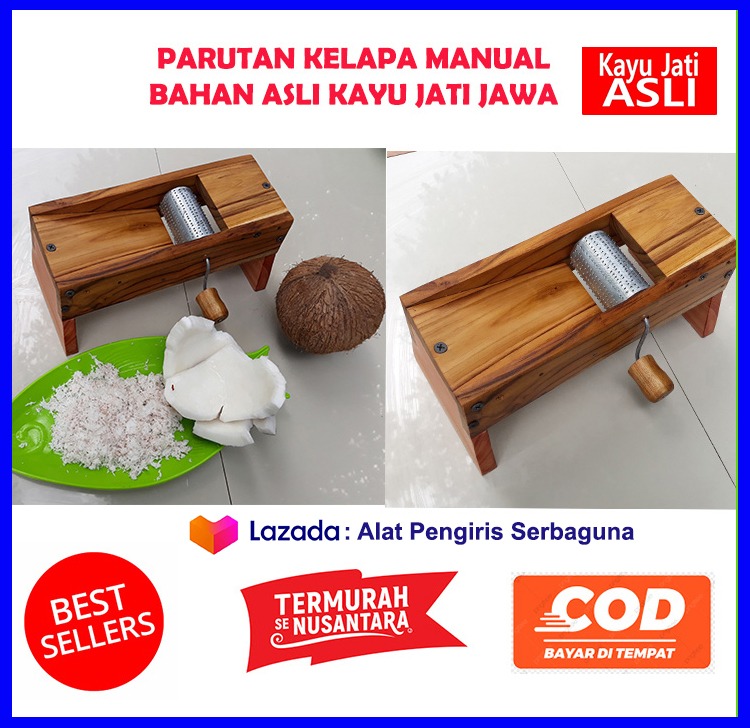 Parutan kelapa manual serbaguna kayu | Lazada Indonesia