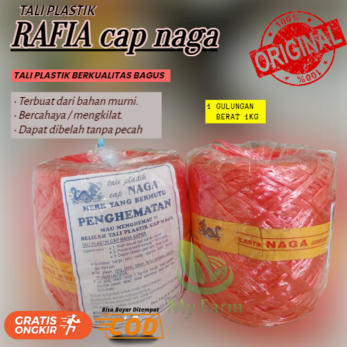 Rafia Cap Naga 1kg / Gulungan Besar 1 Kilogram - Tali Plastik Warna ...