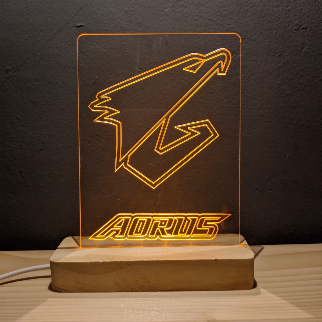 Lampu Hias Lampu Tidur Akrilik LED LOGO PC GAMING / Standing Lamp ...
