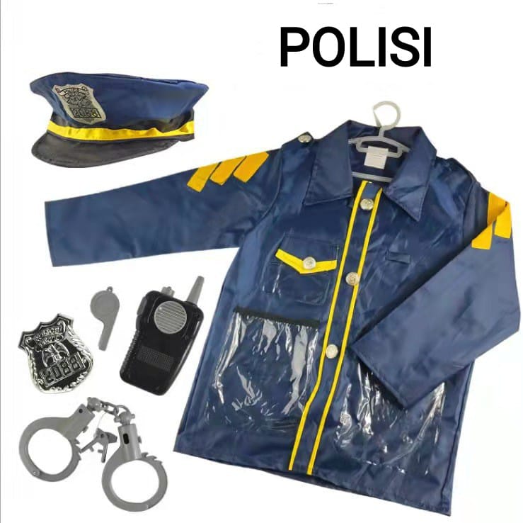 Kostum Profesi Polisi Anak Aksesoris Seragam Cosplay Police Uniform ...