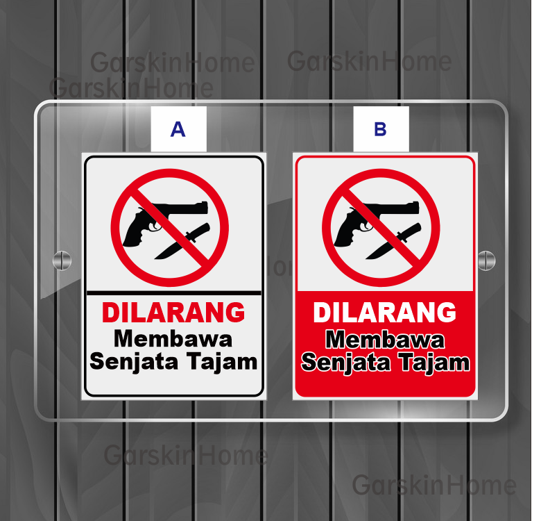 stiker dilarang membawa senjata tajam waterproof | Lazada Indonesia