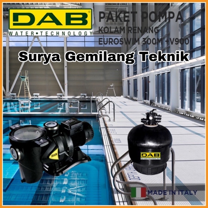 Paket Mesin Pompa Kolam Renang 3HP DAB Euroswim 300M + Sand Filter DAB ...
