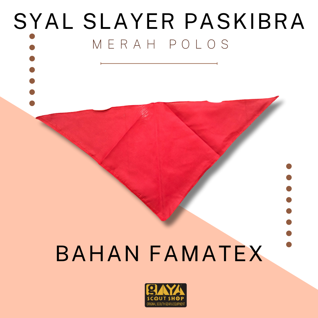 Syal Slayer Paskibra Merah Polos Bijian/Pcs Scarf Paskibra Termurah ...