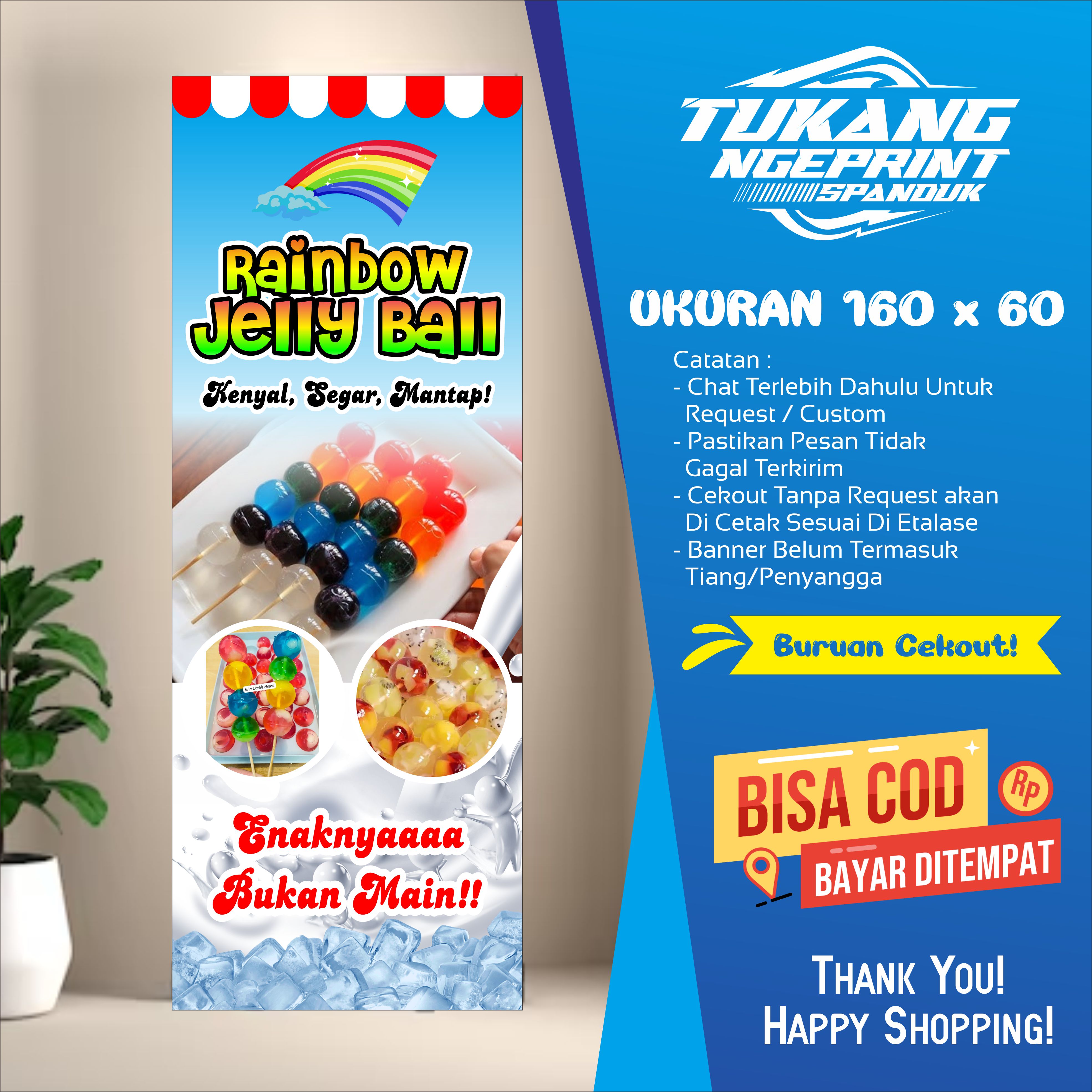 Spanduk/Banner/Backdrop Jelly Ball Viral Ukuran 160 x 60 | Lazada Indonesia