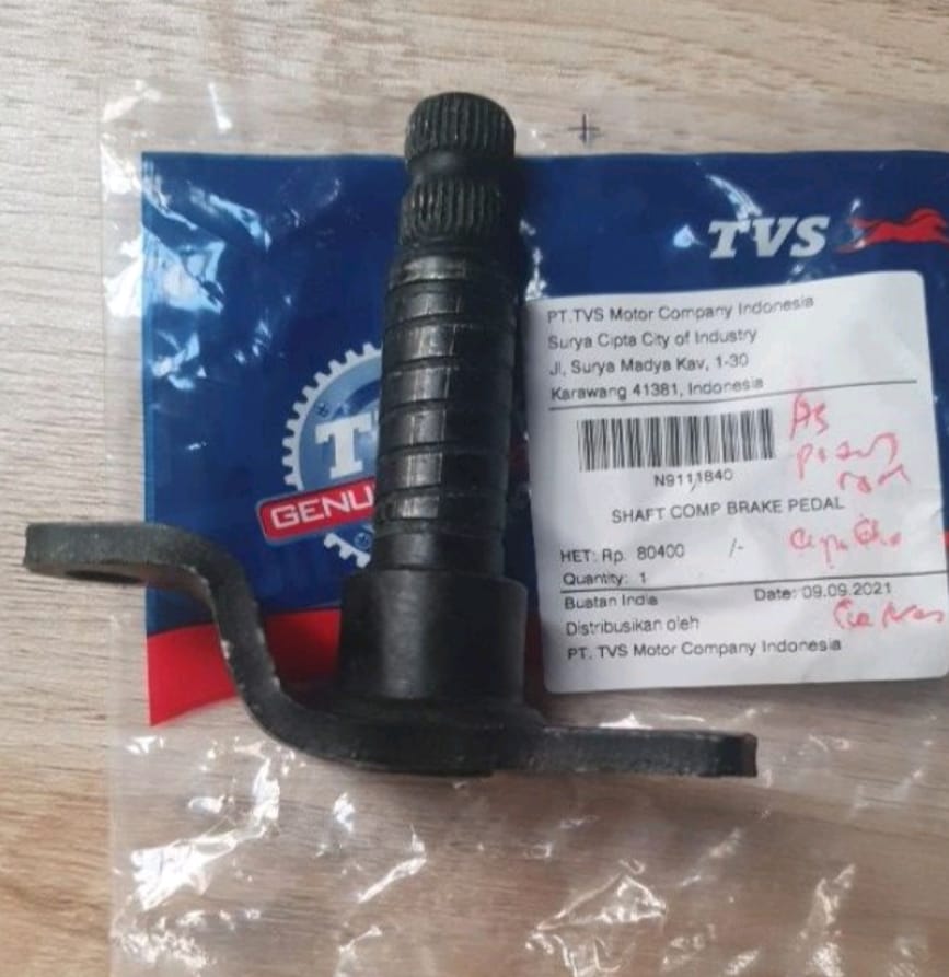 As Pedal Rem Cakram ALL TVS Apache RTR - N9111840 - Shaft Comp Brake ...