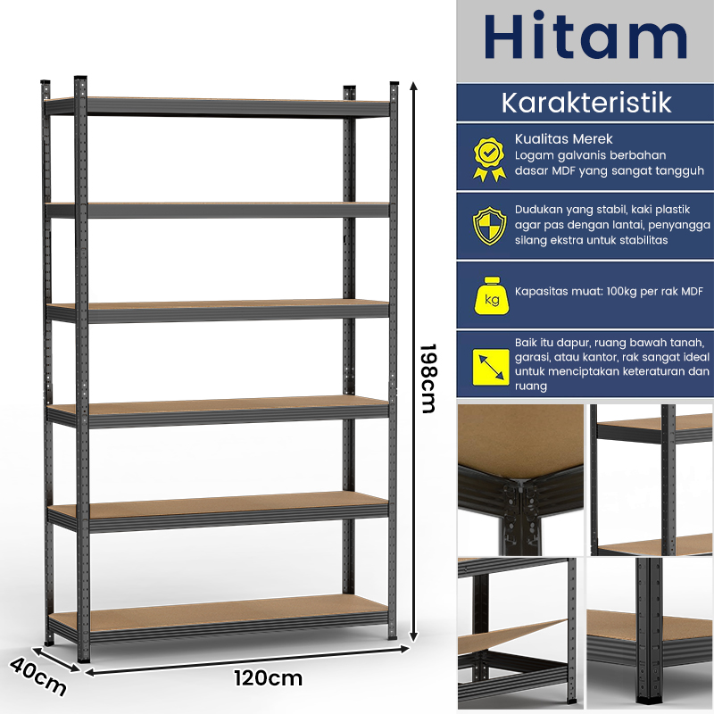 Sakula Rak Besi Siku 5 susun / Rak barang/ Rak Besi Gudang /rak ...