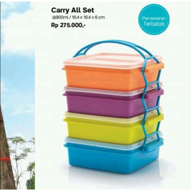 Rantang Tupperware 4 susun / Carry all set Tupperware Ori / CAS ...