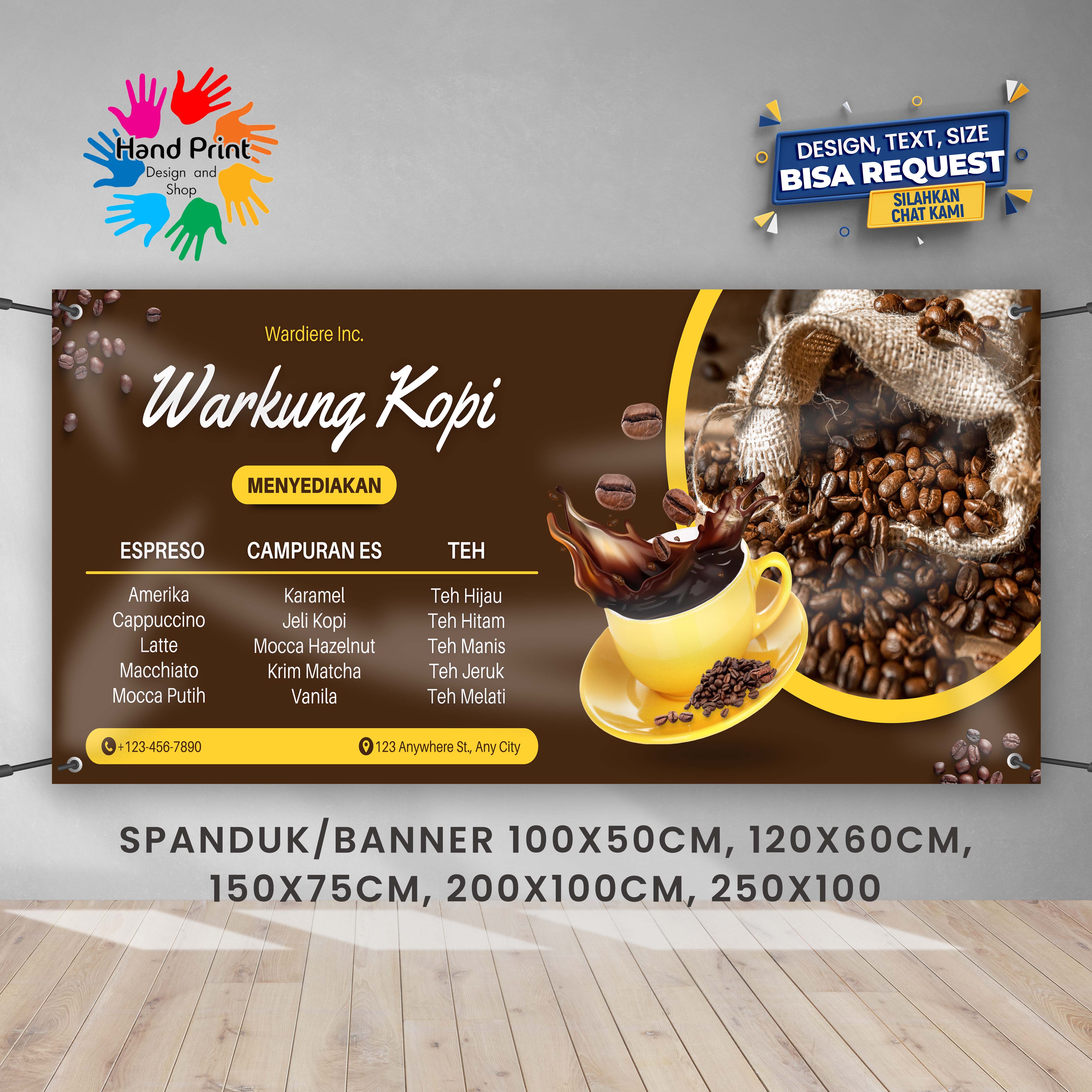 SPANDUK BANNER Kopi Coffeeshop kafe Bisa Request Desain | Lazada Indonesia