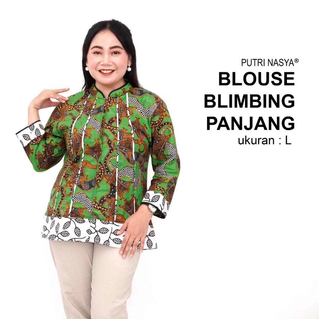 Atasan Batik Blouse Big Size Wanita Jumbo Ld 140 Model Blus Jumbo