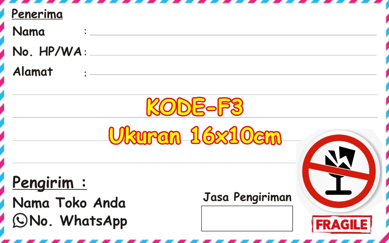 STIKER LABEL PENGIRIMAN FRAGILE LANGSUNG TEMPEL ISI 30|LABEL PENGIRIMAN ...