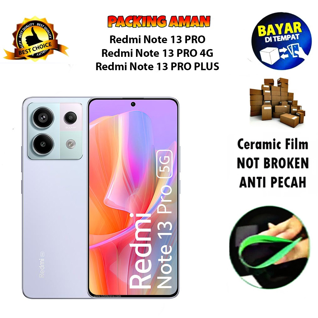 Tempered Glass Ceramic Film Anti Gores Keramik for Xiaomi Redmi Note 13 PRO / Xiaomi REDMI NOTE ...