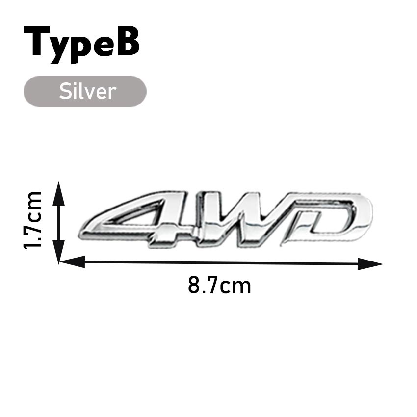 Stiker Emblem Logo Mobil 4WD Emblem Badge Stiker 3D Chrome Metal Toyota ...