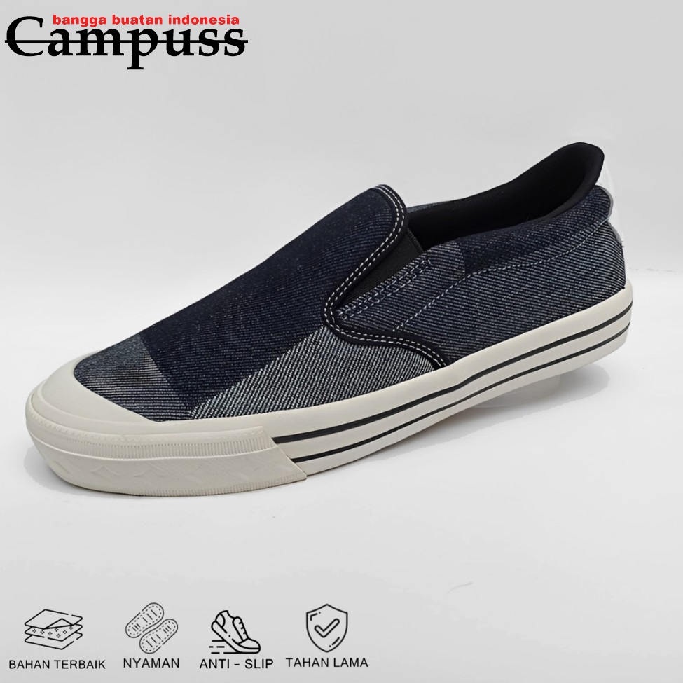 Renegade Slip on Denim Sepatu - Sepatu Sneakers Lokal Casual Pria dan ...